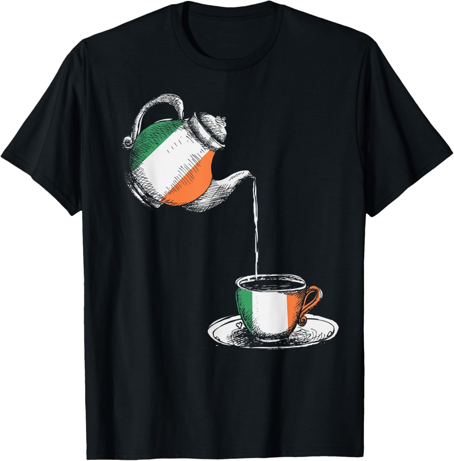 Irish Flag Of Ireland With Teapot & Teacup T-Shirt - Walmart.com