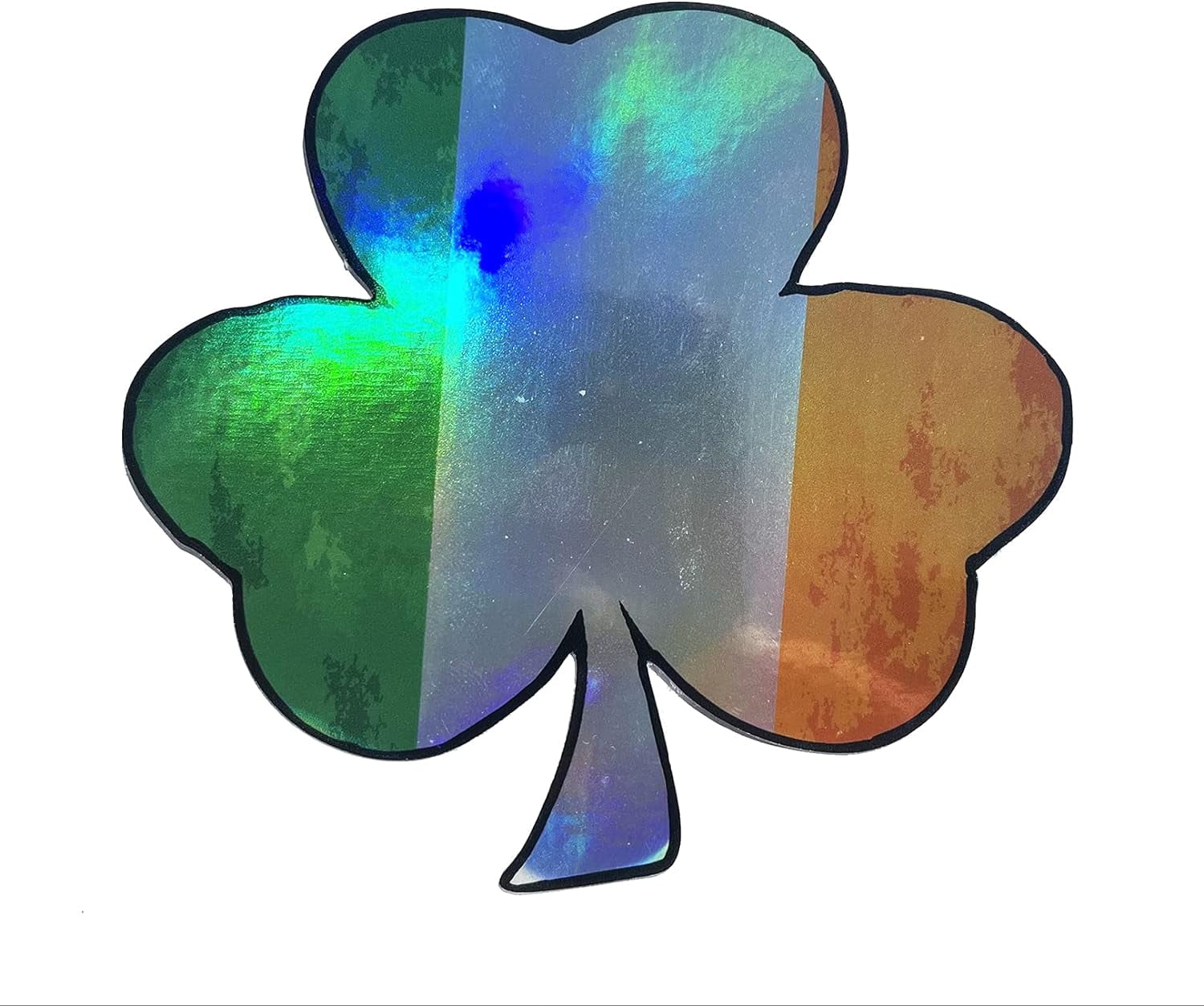Irish Flag Shamrock Holographic Vinyl Decal - Ireland Clover Bumper ...