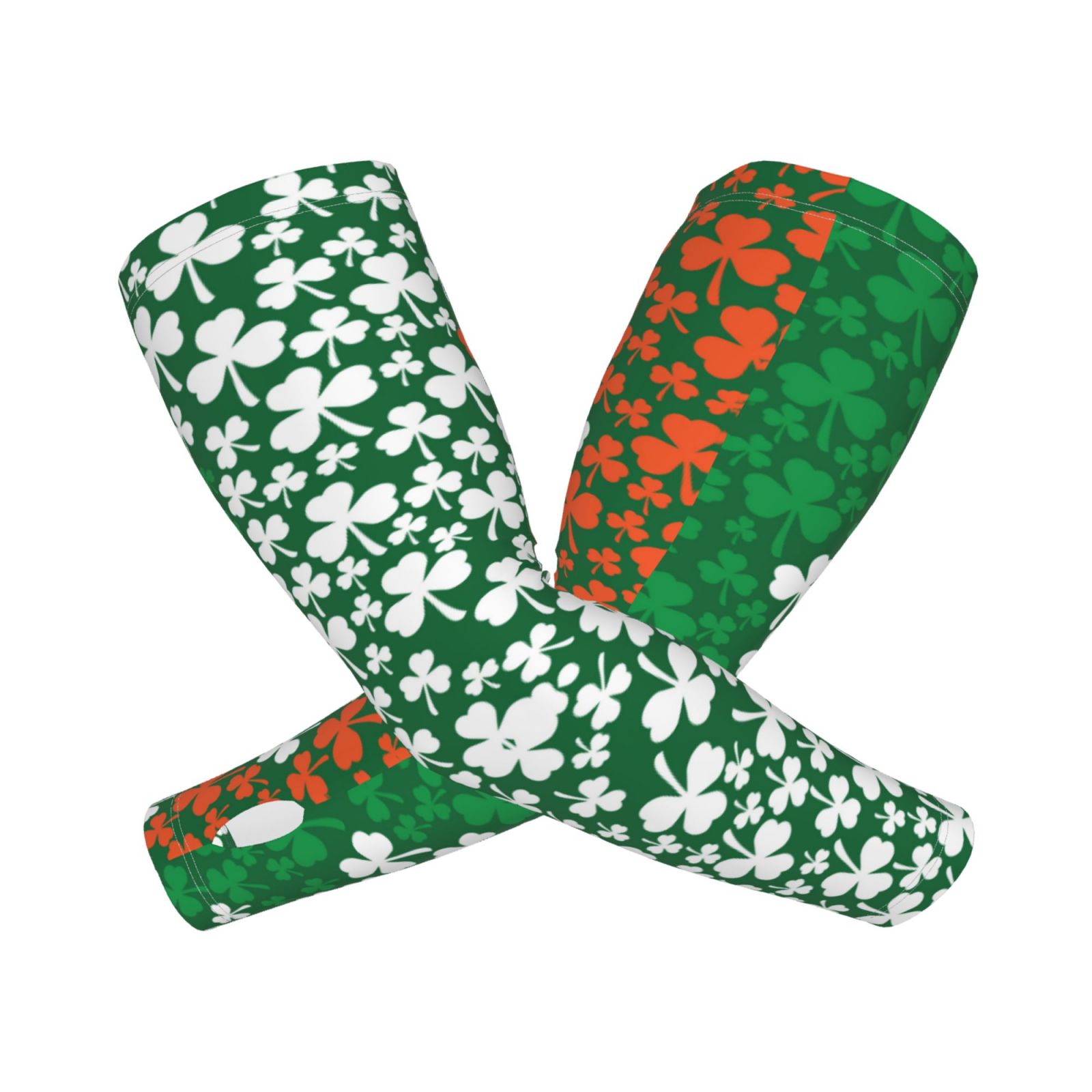 Irish Flag Shamrock Pattern Sun Protection Cooling Arm Sleeves With ...