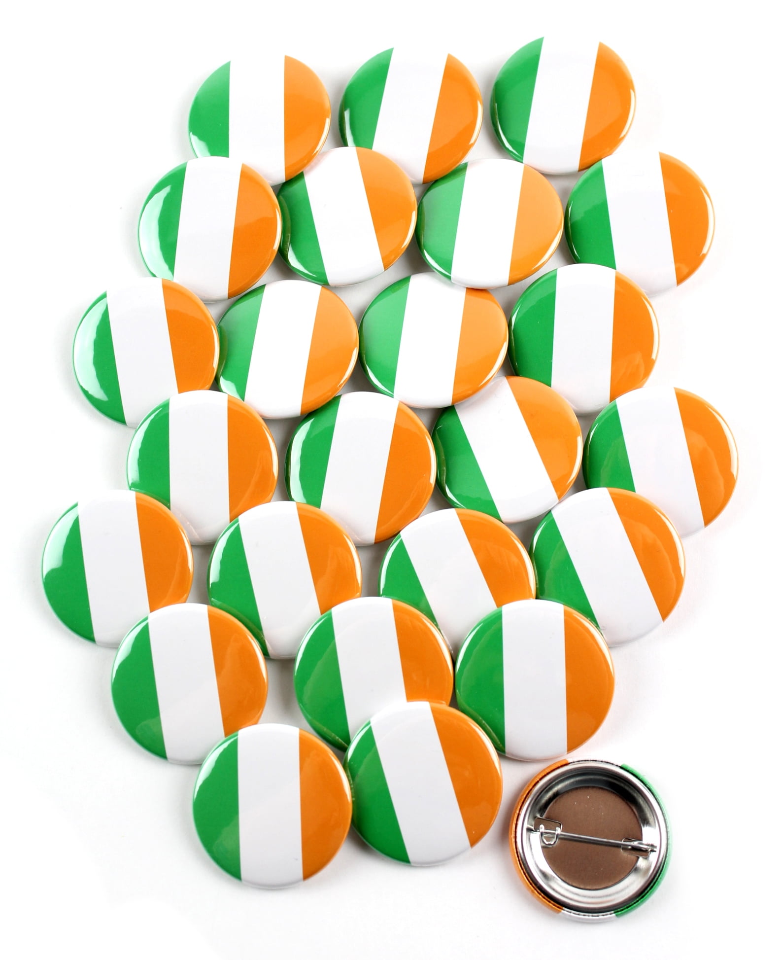 Irish Flag / St Patrick's Day Pinback Buttons - 1.5 Inch Round - 25 ...