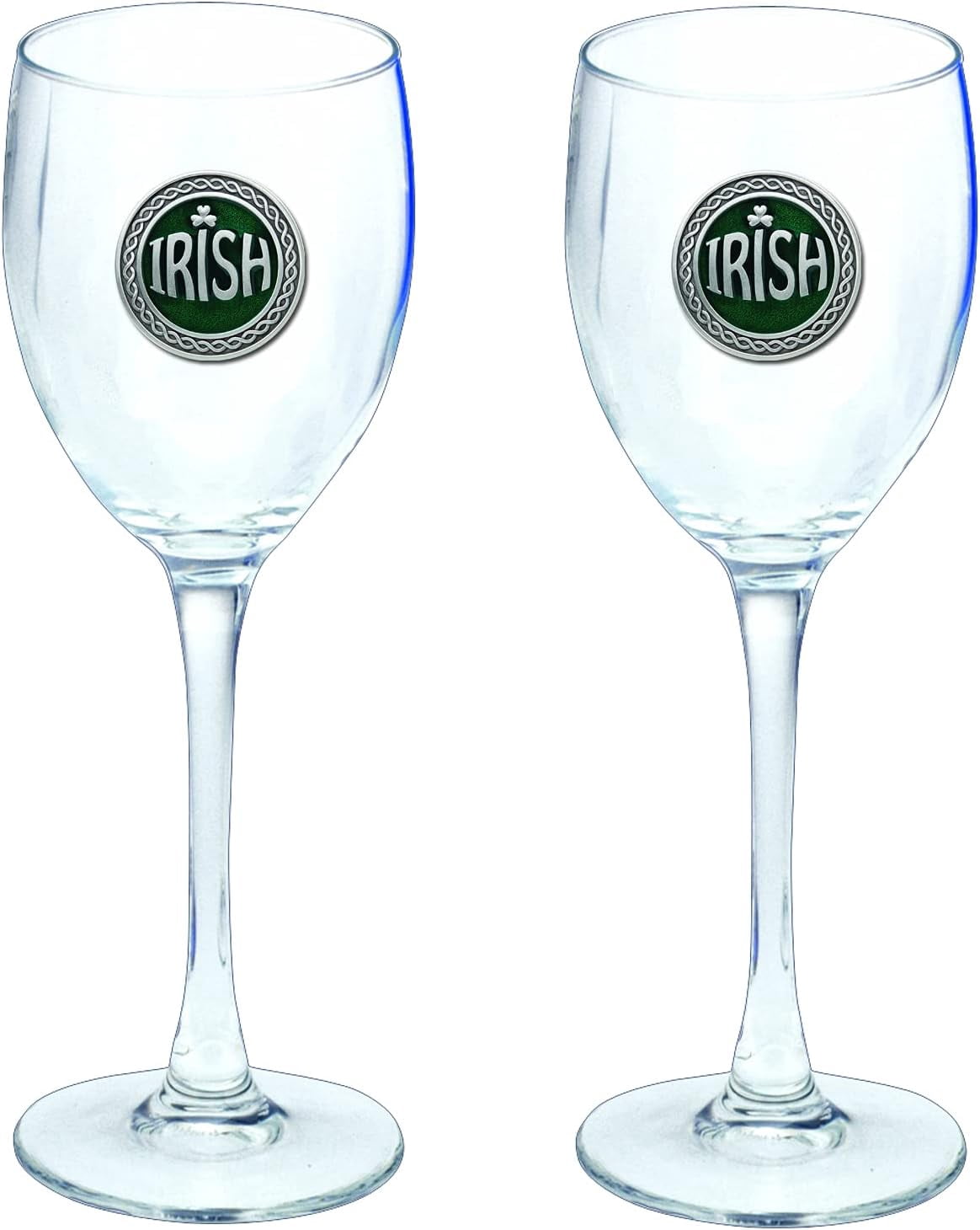 Irish Glass Goblets – Set of 2 | 12 OZ Goblet Wine Glasses | Expertly ...