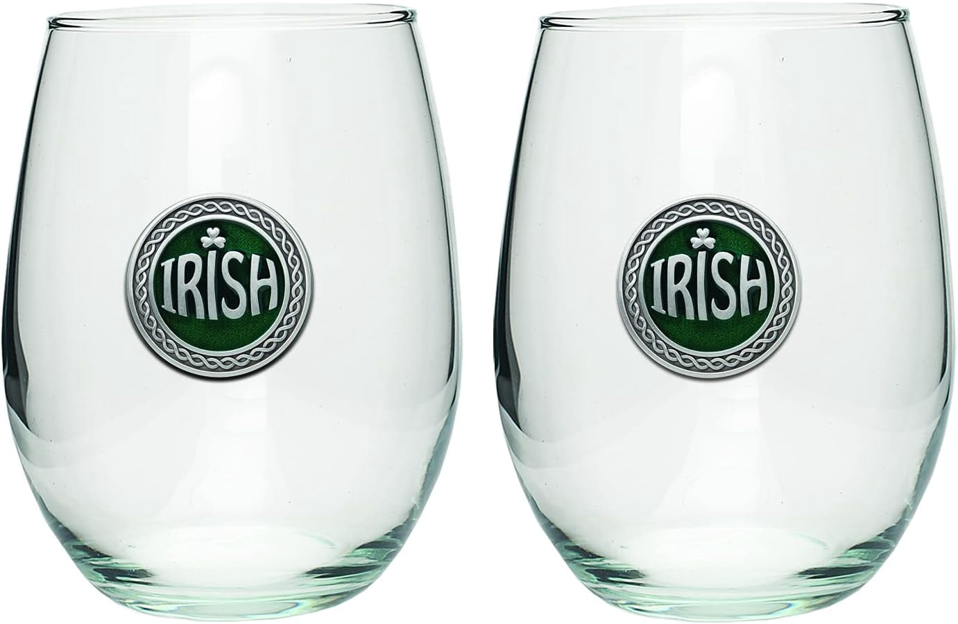 Irish Glass Goblets – Set of 2 | 15 OZ Goblet Wine Glasses | Expertly ...