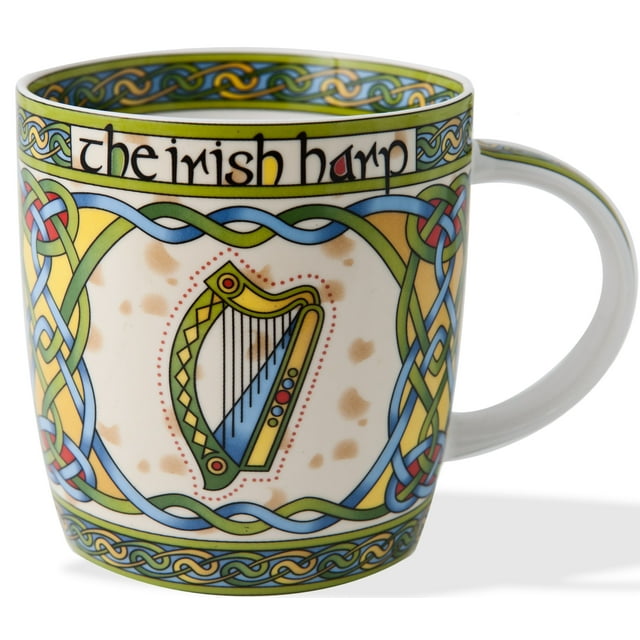 Irish Harp Bone China Coffee Cup - Vibrant Irish Gift Designed in ...