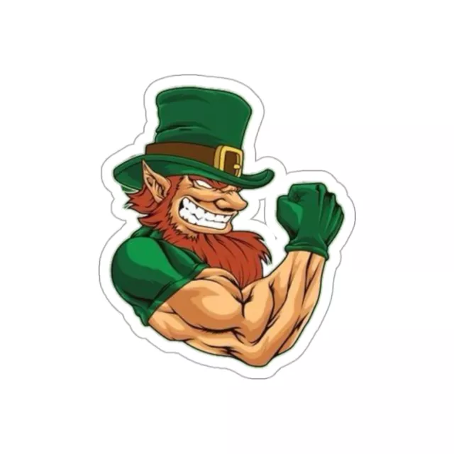 Irish Leprechaun Muscle Bicep Gym Crossfit Motivation Design Stickers ...