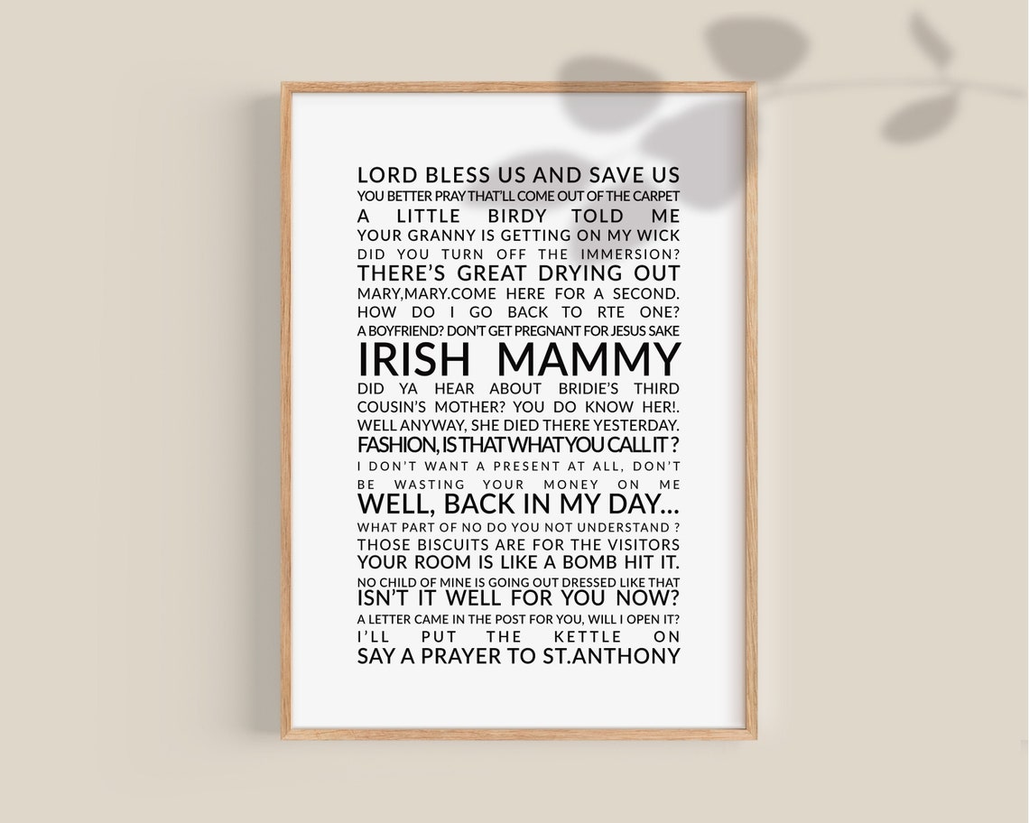 Irish Mammy St Patrick s Day Present for Mother Ireland Grandma wall ...