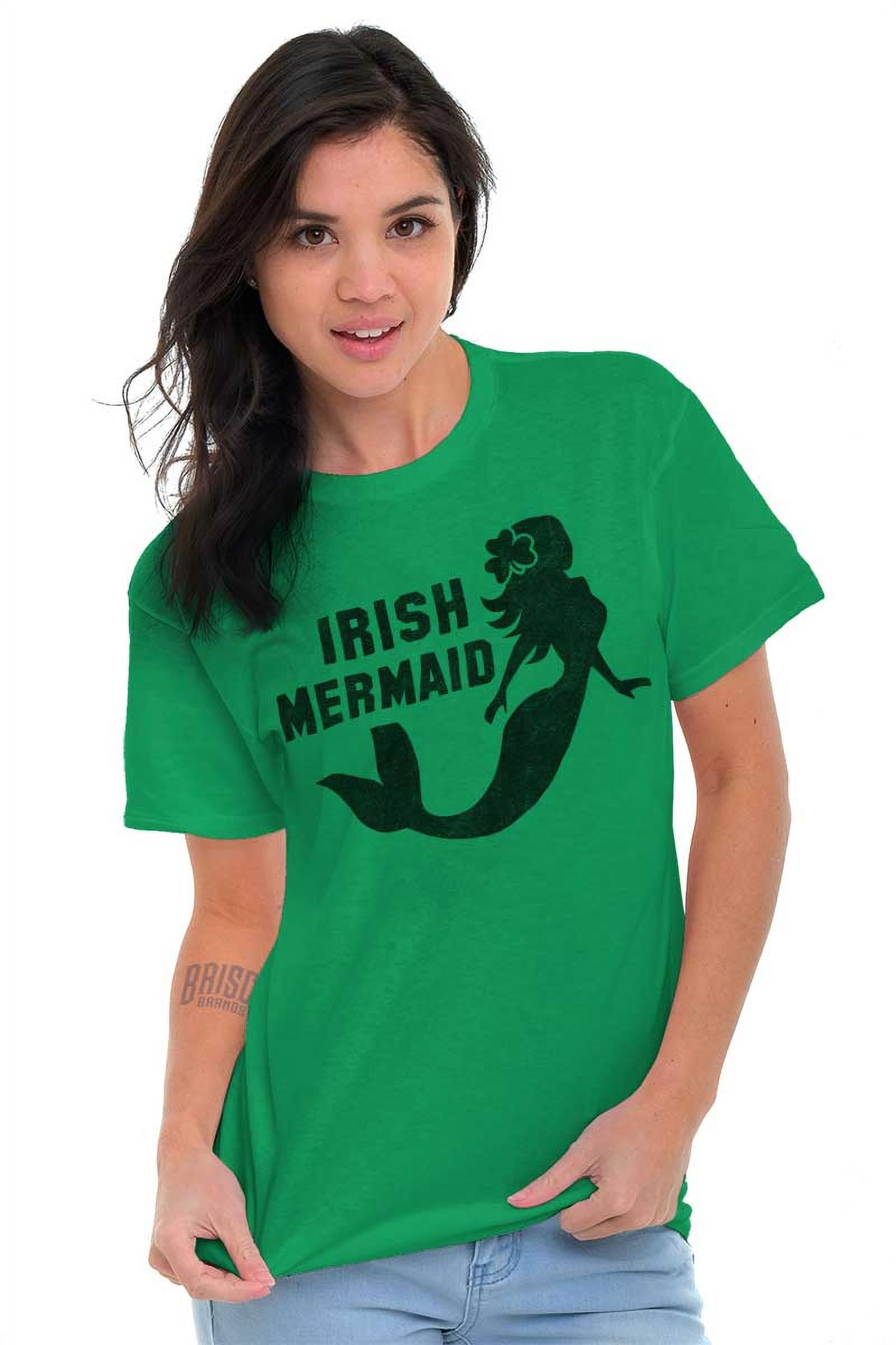 St Patricks Day Irish Mermaid Womens Graphic T Shirt Tees Brisco