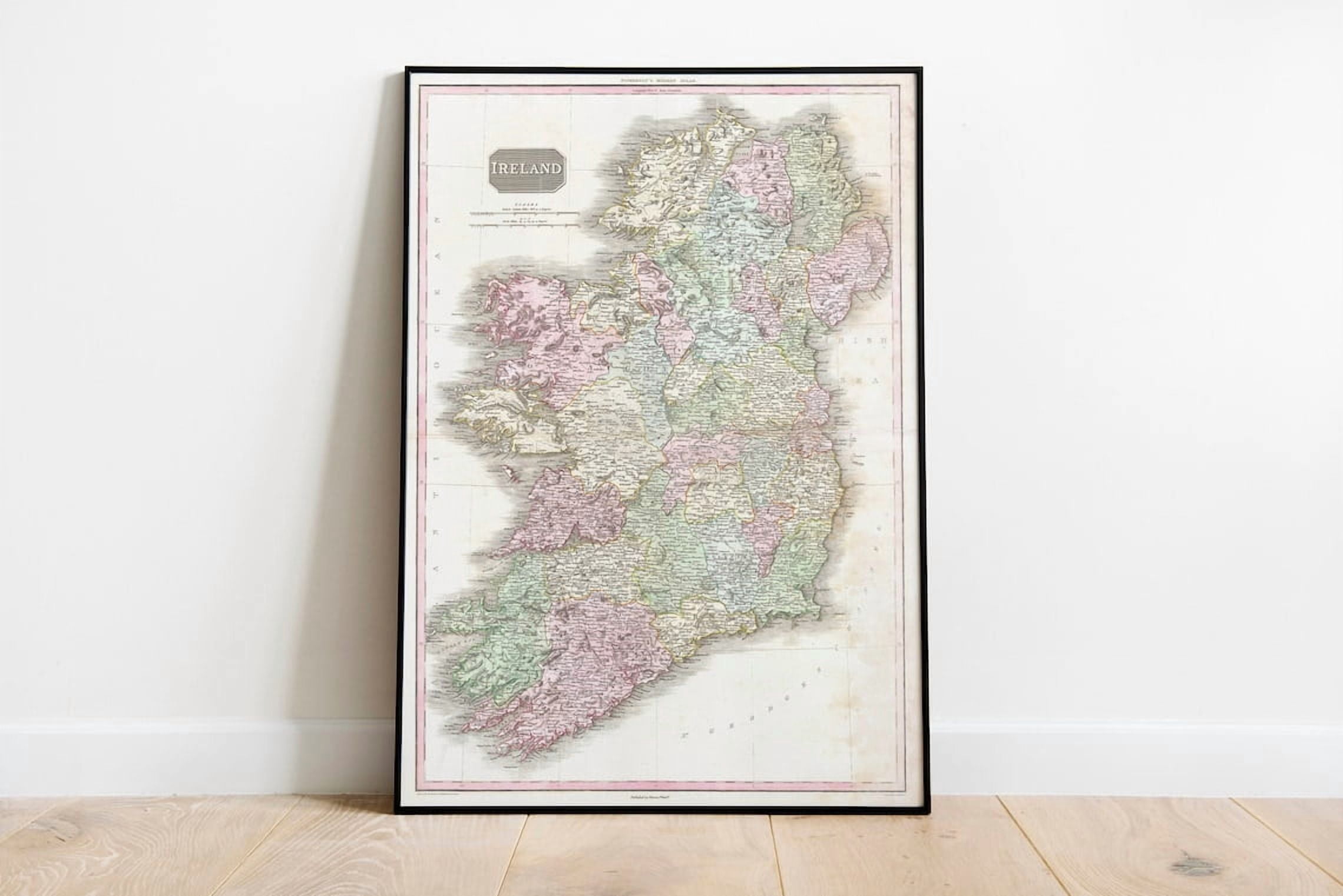 Irish Posters Map Of Ireland Wall Art Irish Poster, Vintage Irish Art ...