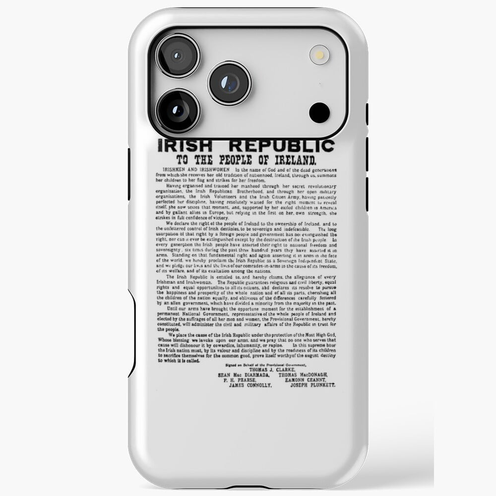 Irish Proclamation Historic Quote Typography Art For iPhone 11-17 Pro ...