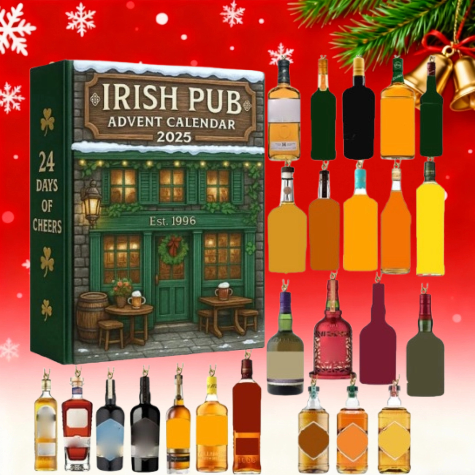 Irish Pub Advent Calendar 2025, 24 Days of Whiskey-Inspired Mini Bottle ...