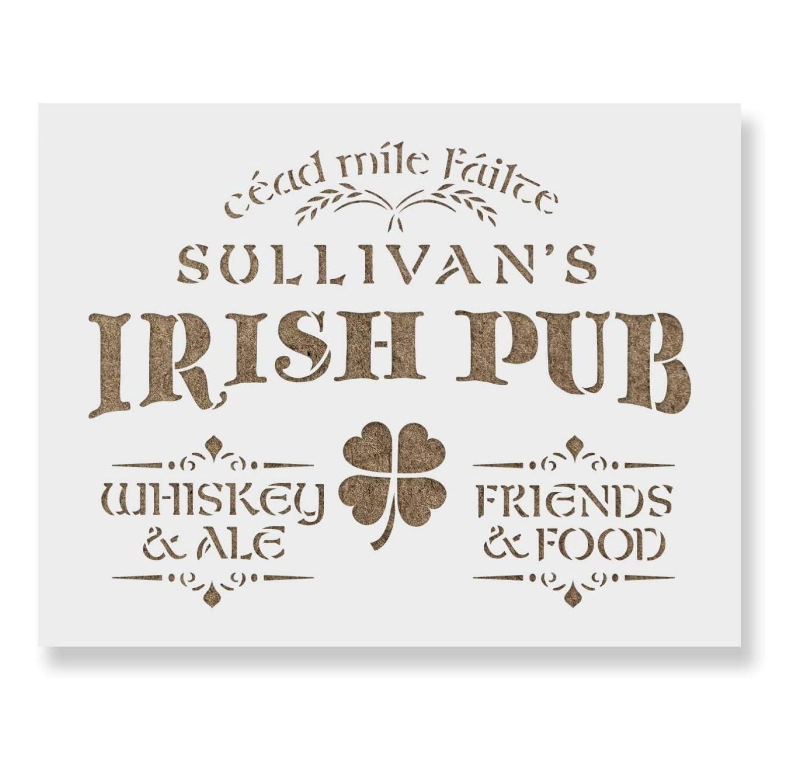 Irish Pub Whiskey Ale Friends Food Sign Stencil - Create Eye-Catching ...