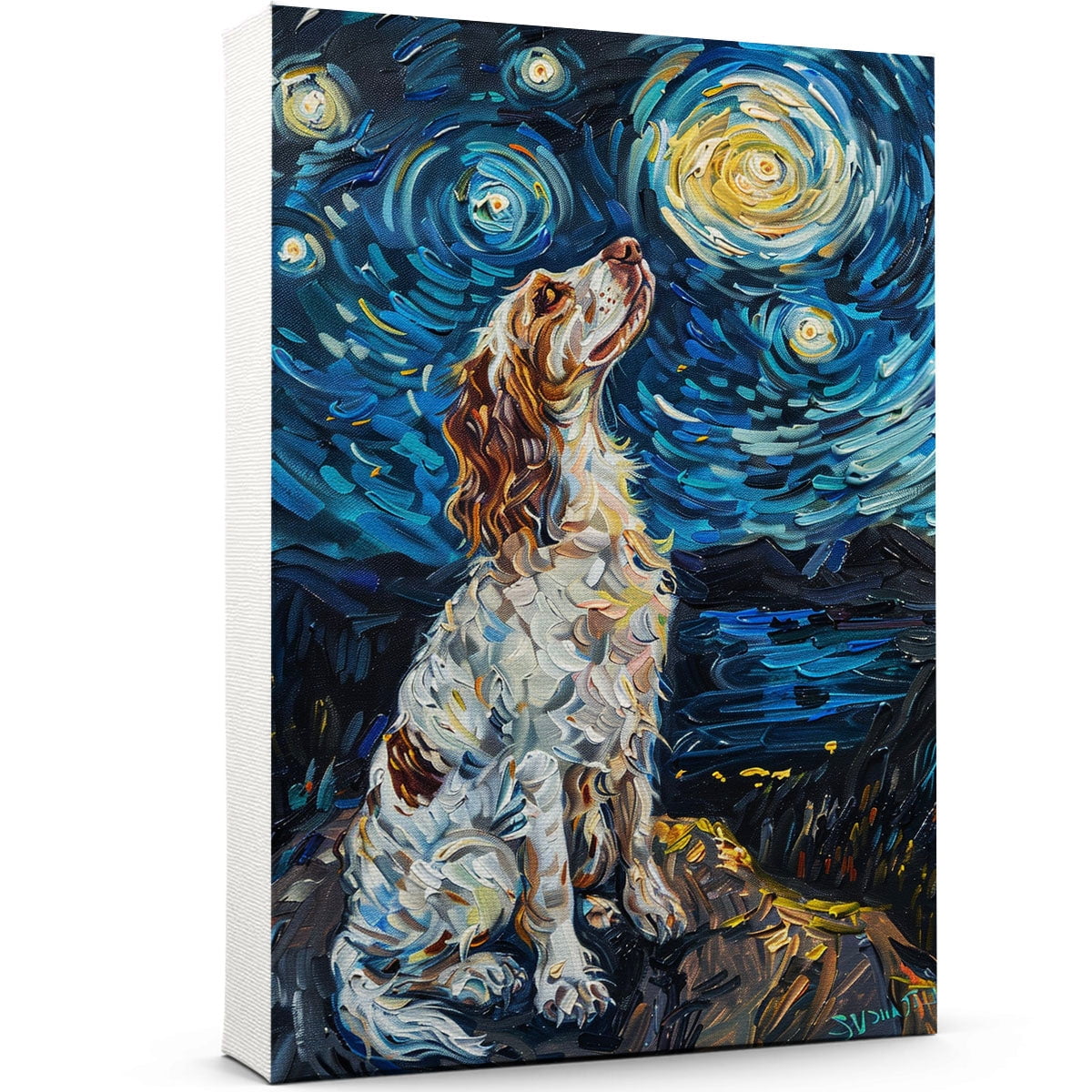 Irish Redand Setter Dog Starry Night Canvas Wall Art Prints, Dog Art ...