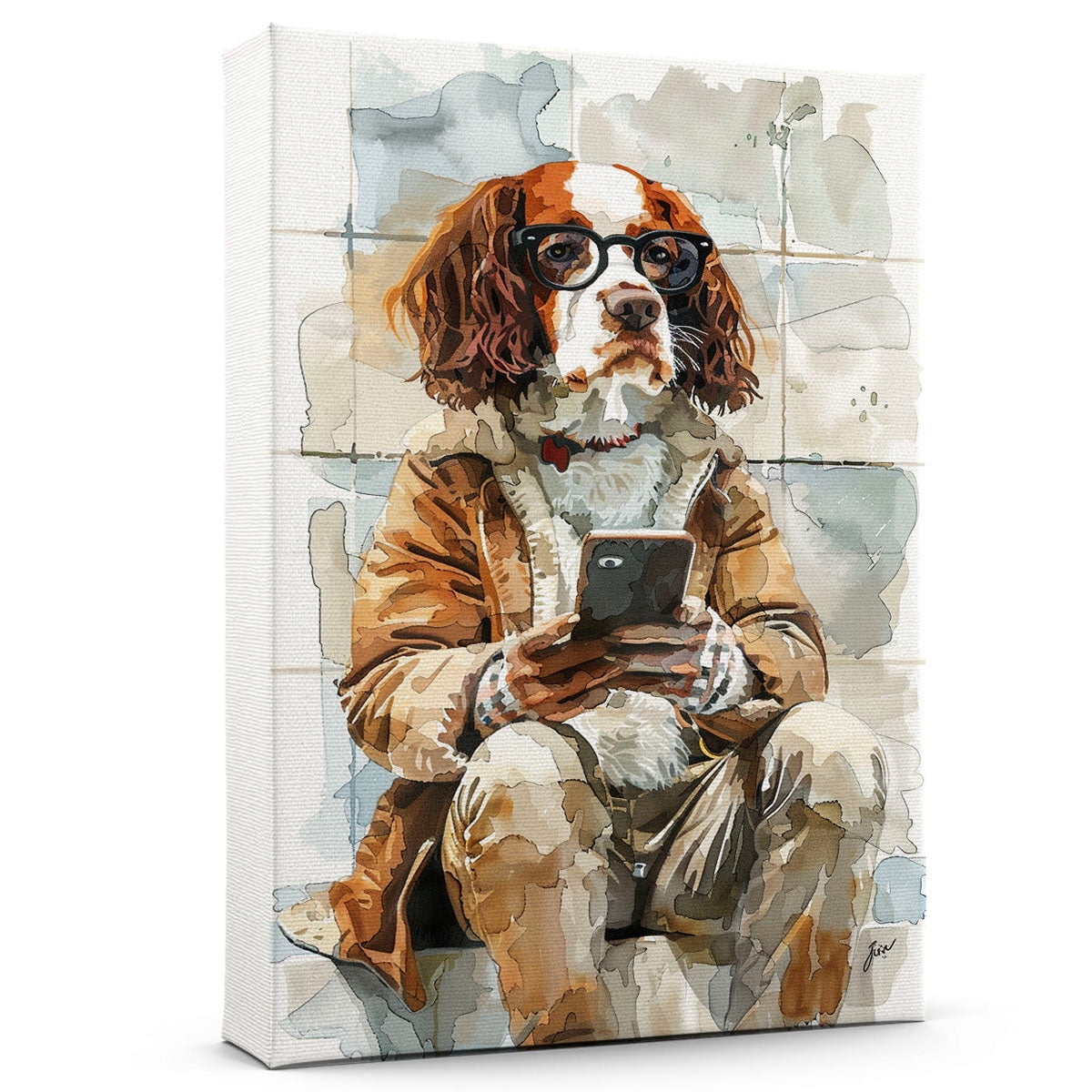 Irish Redand White Setter Dog Siting On Toilet Poster Unframe, Irish ...