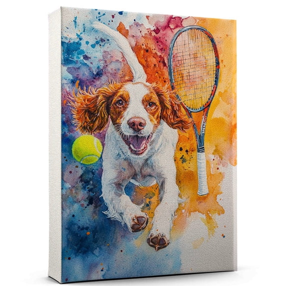 Irish Redand White Setter Dog Stretched Canvas Size 8x12 – Tennis ...