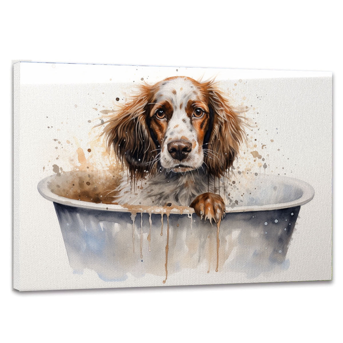 Irish Redand White Setter Dog Wall Art for Bathroom, Funny Animal ...