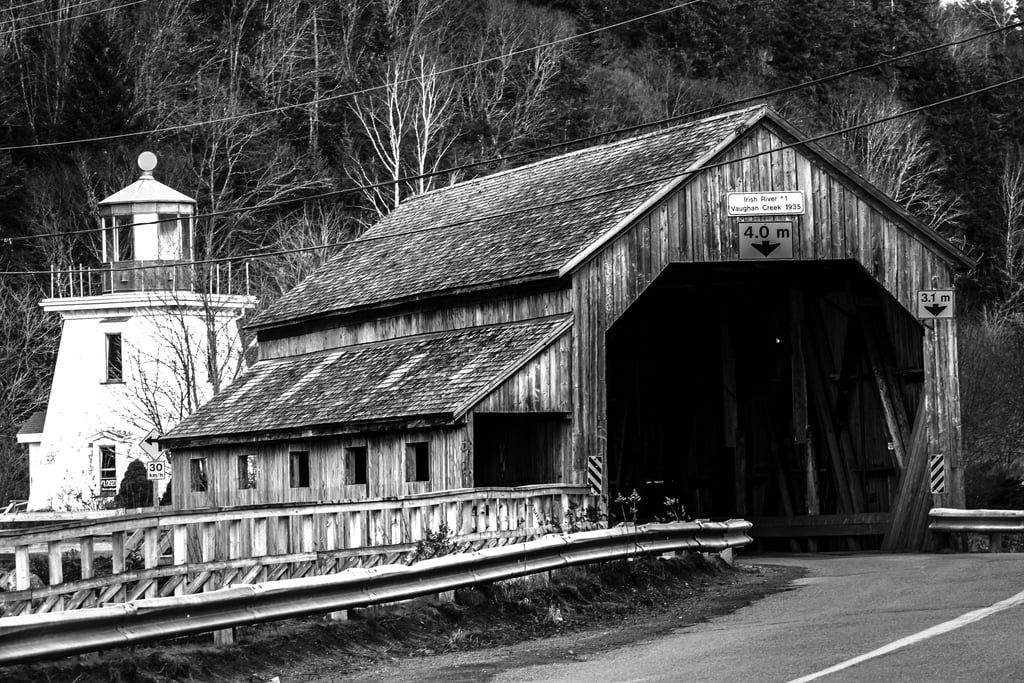 Irish River Covered Bridge New Brunswick B&W Photo Photograph Cool Wall ...