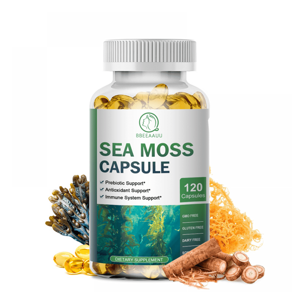 Irish Sea Moss Capsules - 2000 mg - Made with Bladderwrack & Burdock ...