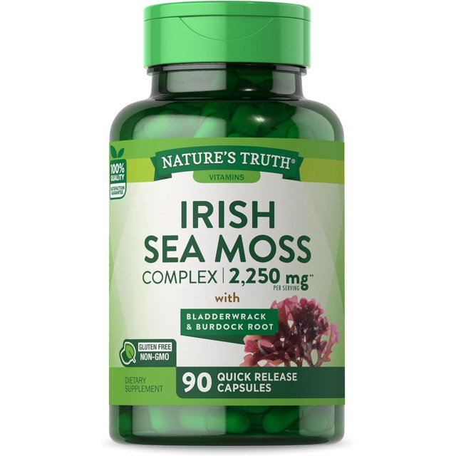Nature's Truth Irish Sea Moss Extract Complex | 90 Non-GMO & Gluten ...