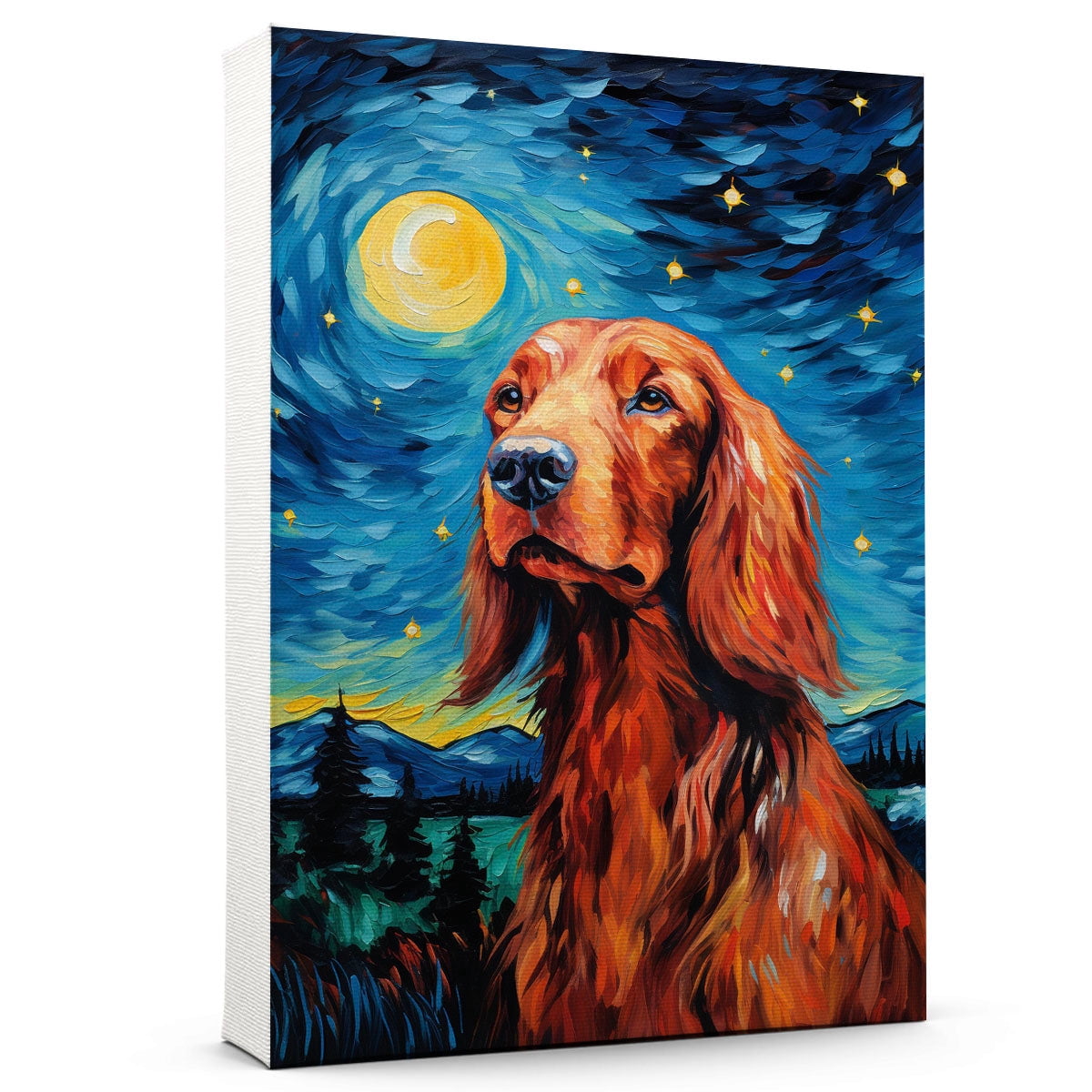 Irish Setter Dog Canvas Starry Night Van Gogh Inspired Arts Large ...