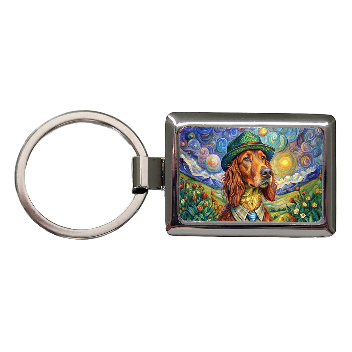 Irish Setter Dog French Bohemian Art Metal Rectangle Keychain - Walmart.com