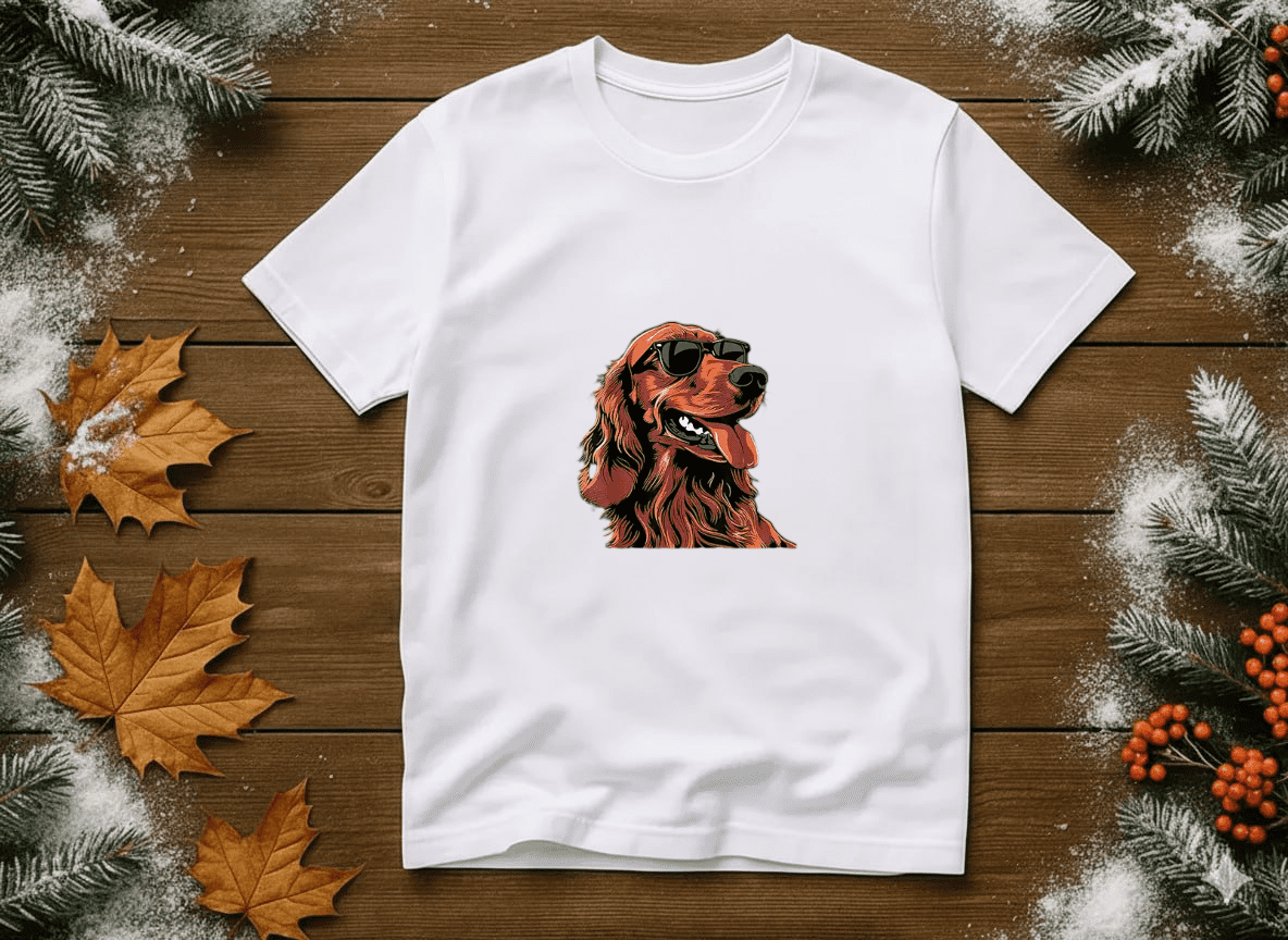 Irish Setter Dog Holiday Graphic Cute Winter Pet Lover Print Unisex T ...