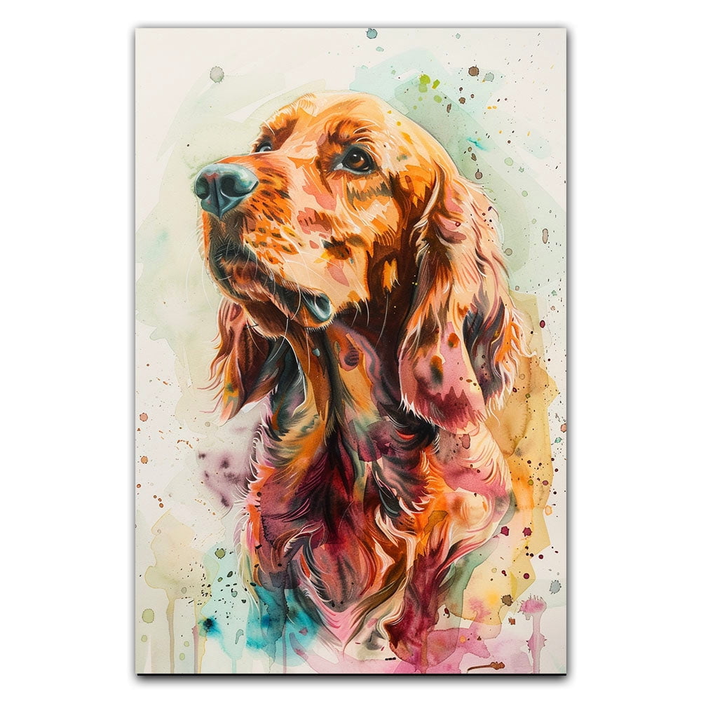 Irish Setter Dog Poster Wall Art, Modern Cute Colorful Puppy Poster Dog ...