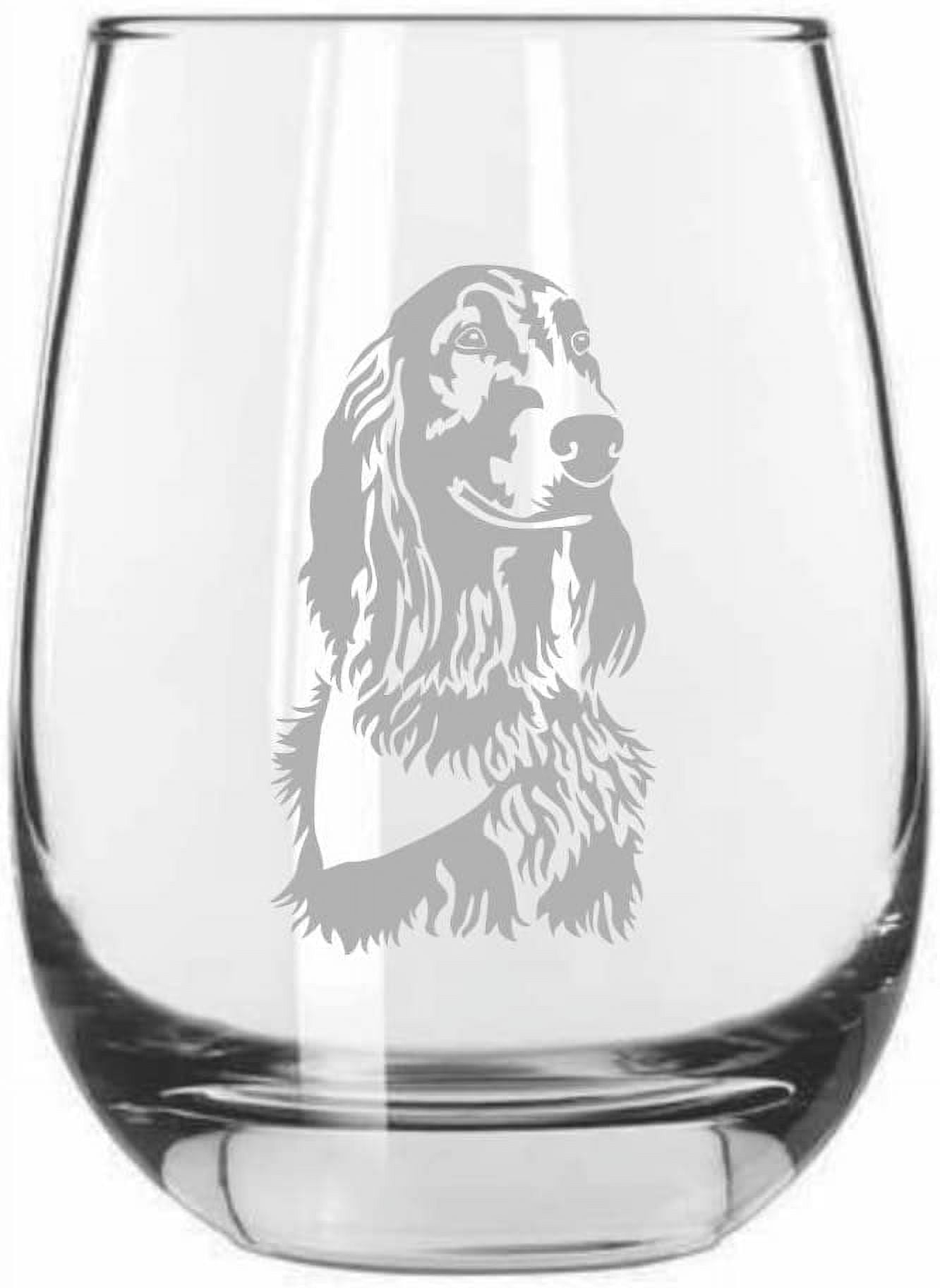 Irish Setter Dog Themed Etched 15.25oz Libbey Stemless Wine Glass ...
