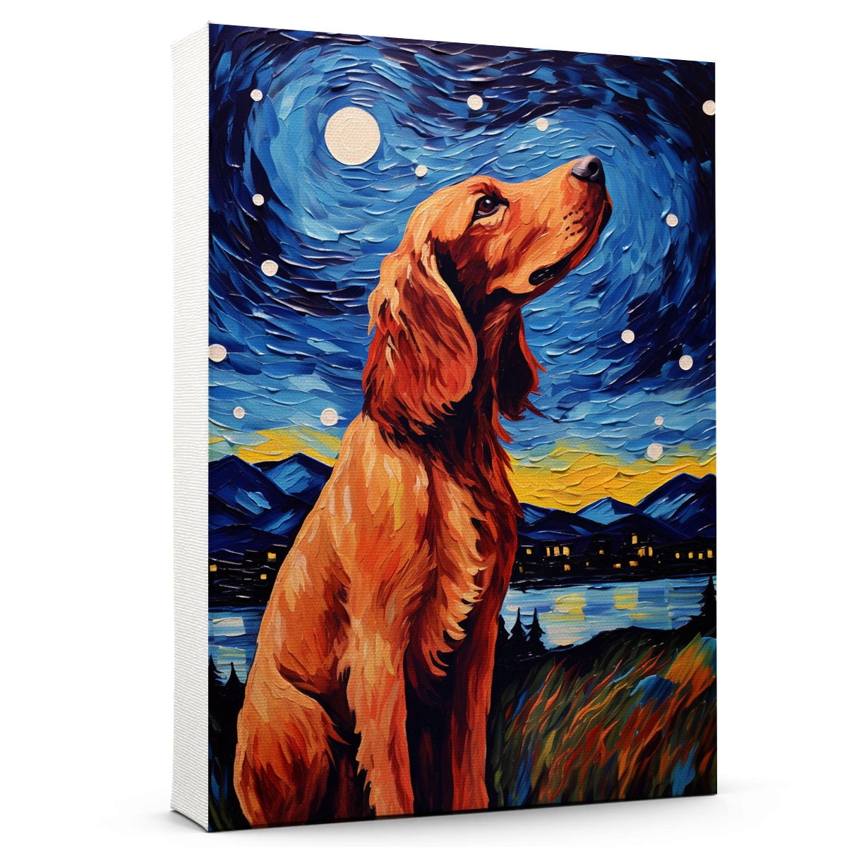 Irish Setter Gift Starry Night Dog Canvas Wall Art Famous Oil Paintings ...