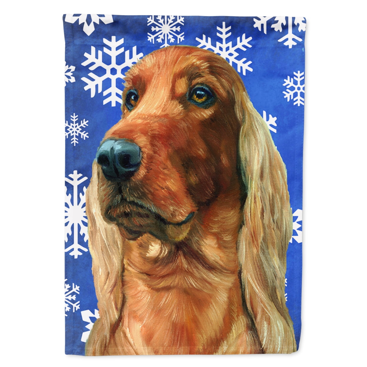 Irish Setter Winter Snowflakes Holiday House Flag - Walmart Business ...