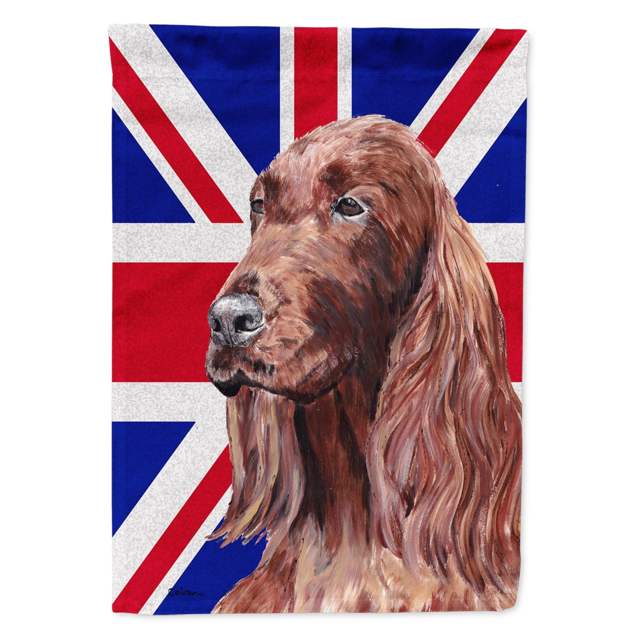 Irish Setter with English Union Jack British Flag House Flag - Walmart ...