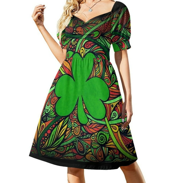 Irish Shamrock Sleeveless Dress prom clothes - Walmart.com