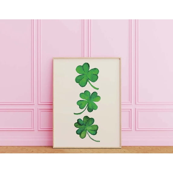 Irish Shamrocks Poster Green Shamrock Cute St Patrick S Day Wall Decor ...