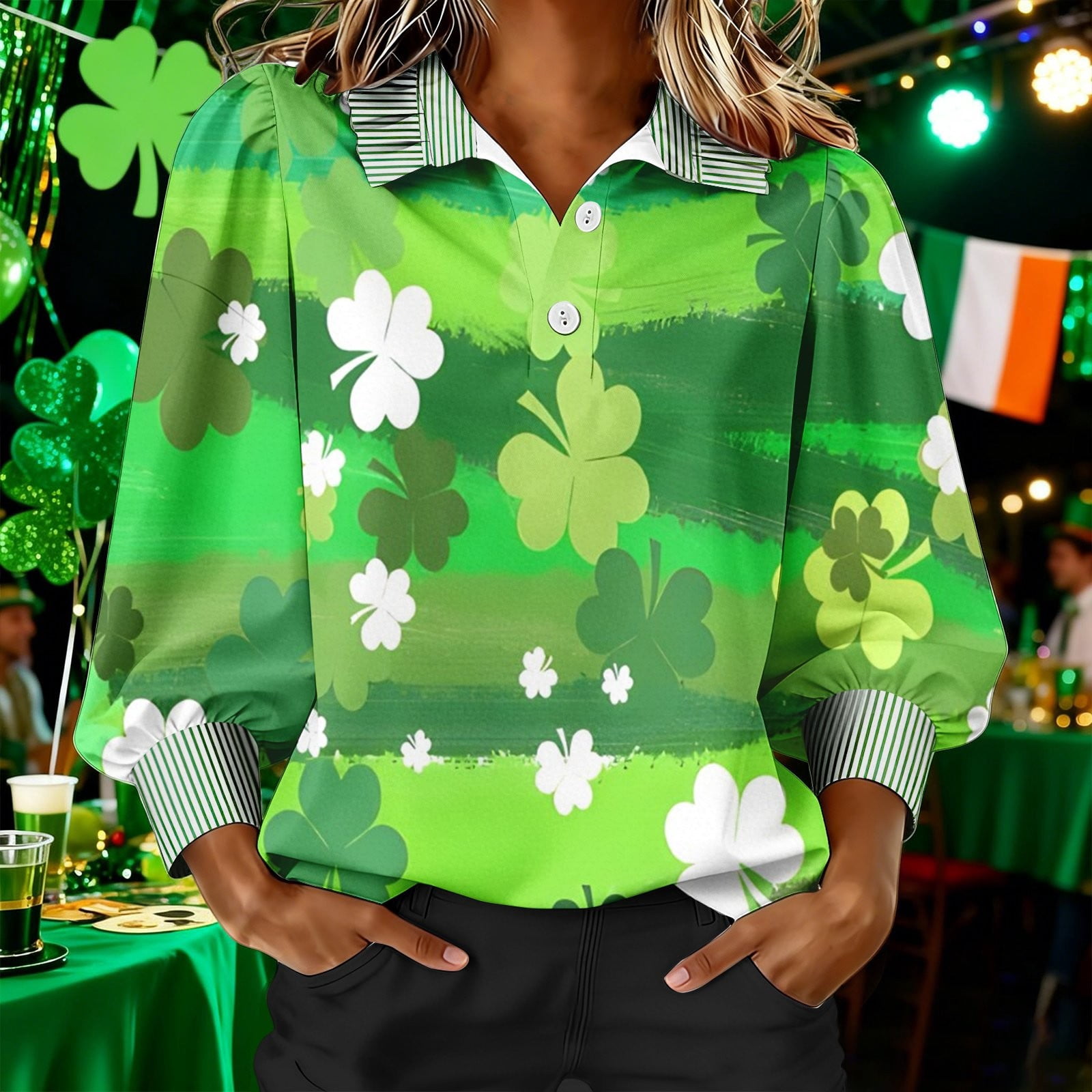Irish Shirts for Women Saint Patricks Day Outfit Women Green Clover ...
