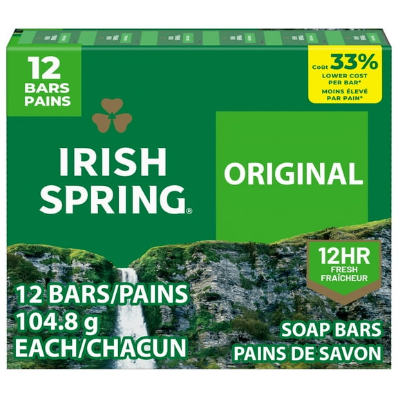 Irish Spring Original Deodorant Bar Soap, 3.7 Ounce, for Body and Hands ...
