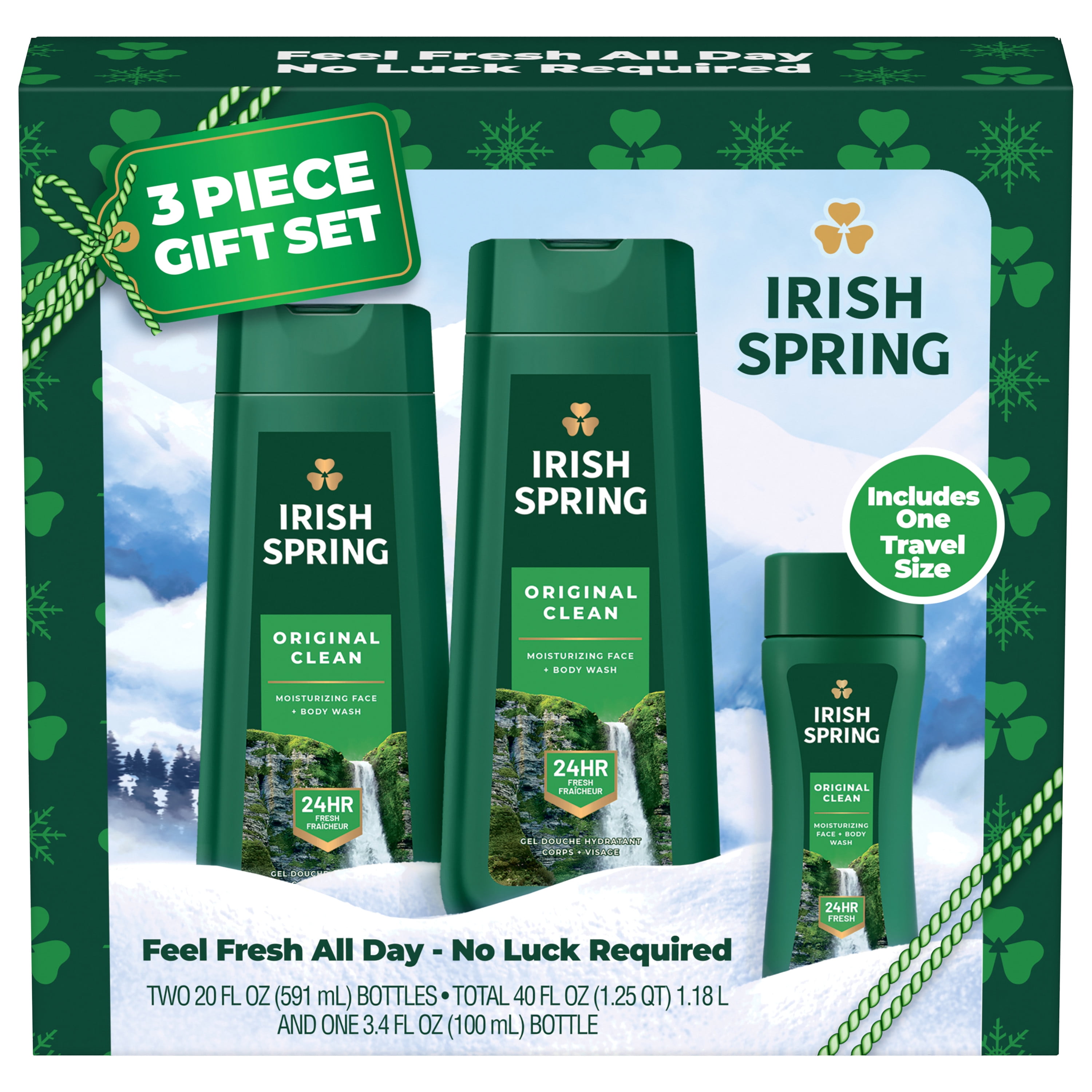 Irish Spring Body Wash Winter Holiday Pack, Original Scent, 3 Piece ...