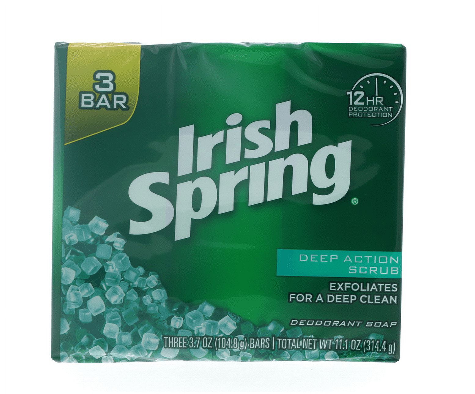 Irish Spring Deep Action Scrub Bar Soap - 3 Bar, 11.25 oz 8 Pack ...