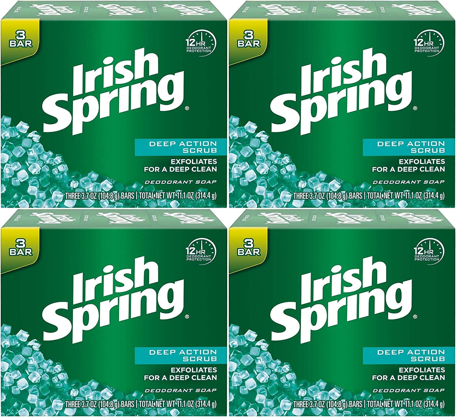 Irish Spring Original Scent Exfoliating Bath Bar Soap, Deep Action ...