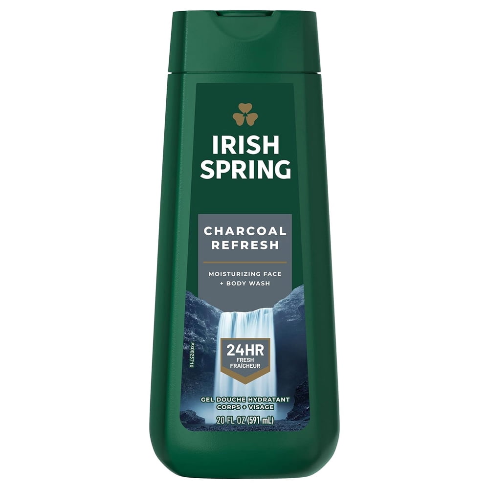 Irish Spring Gel Body Wash for Men, Charcoal Fresh, 20 fl oz - Walmart.com