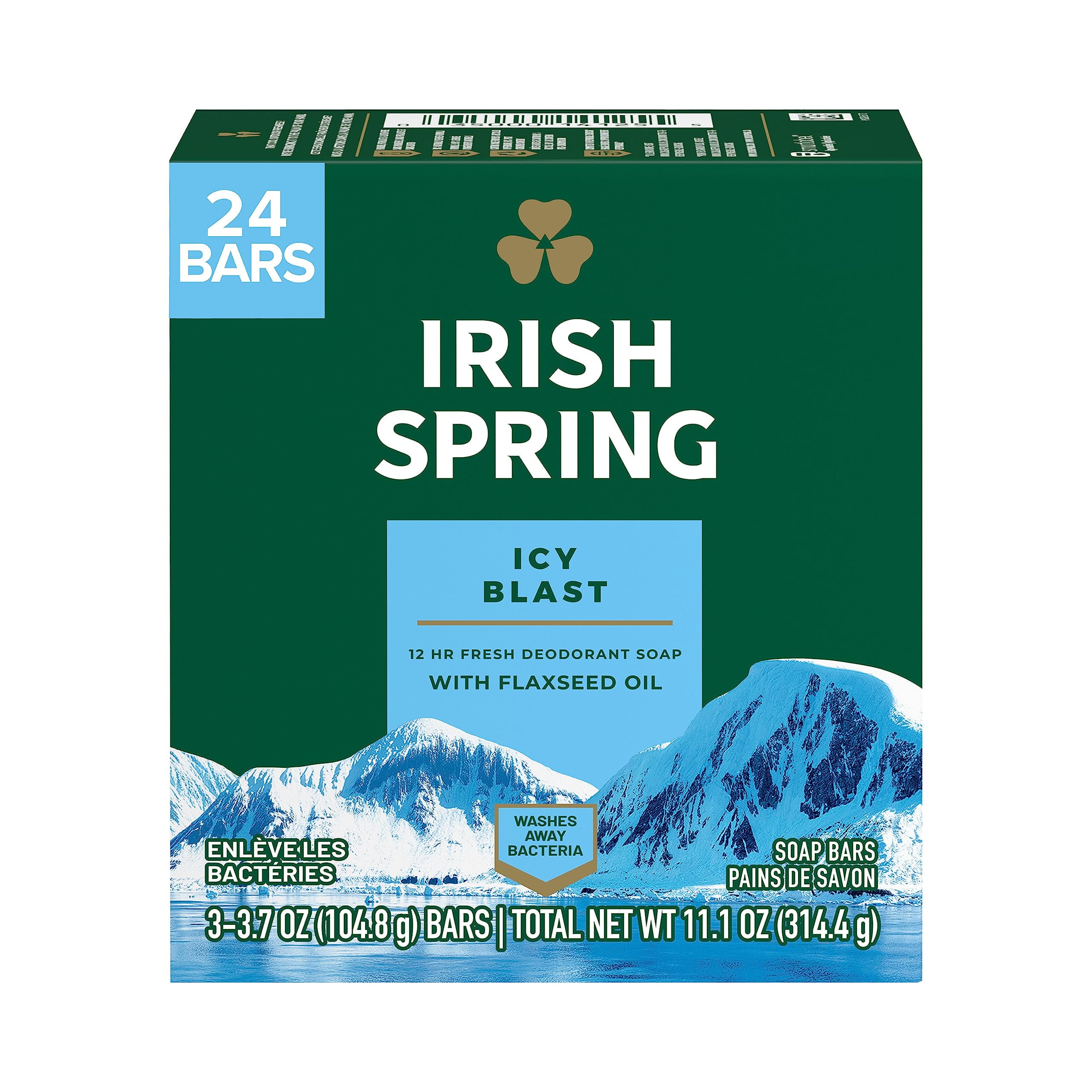 Irish Spring Icy Blast IRF13 Bar Soap for Men, Mens Soap, Smell Fresh ...