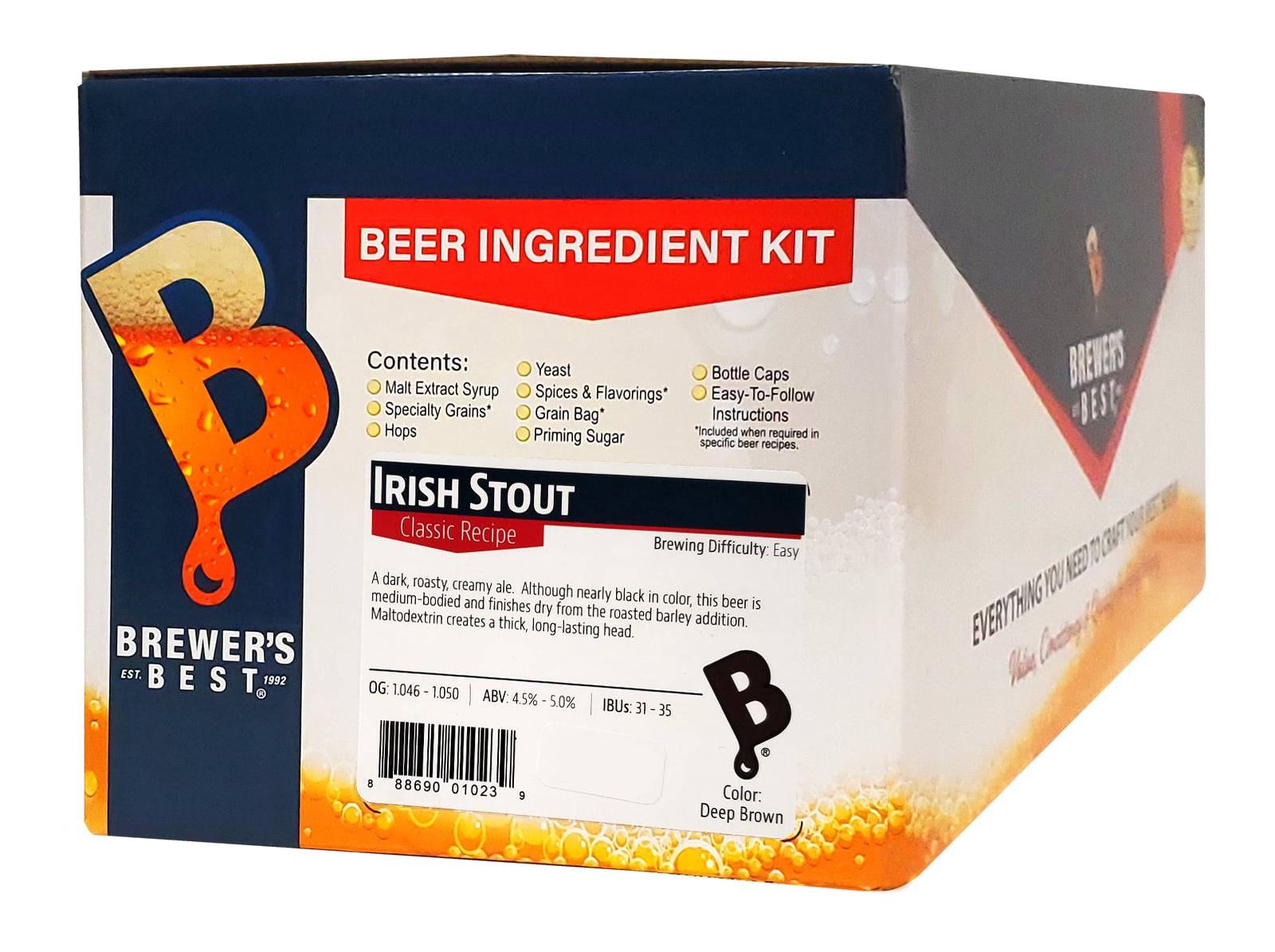 Brewer's Best Irish Stout Homebrew Beer Ingredient Kit - Dark, Roasty ...