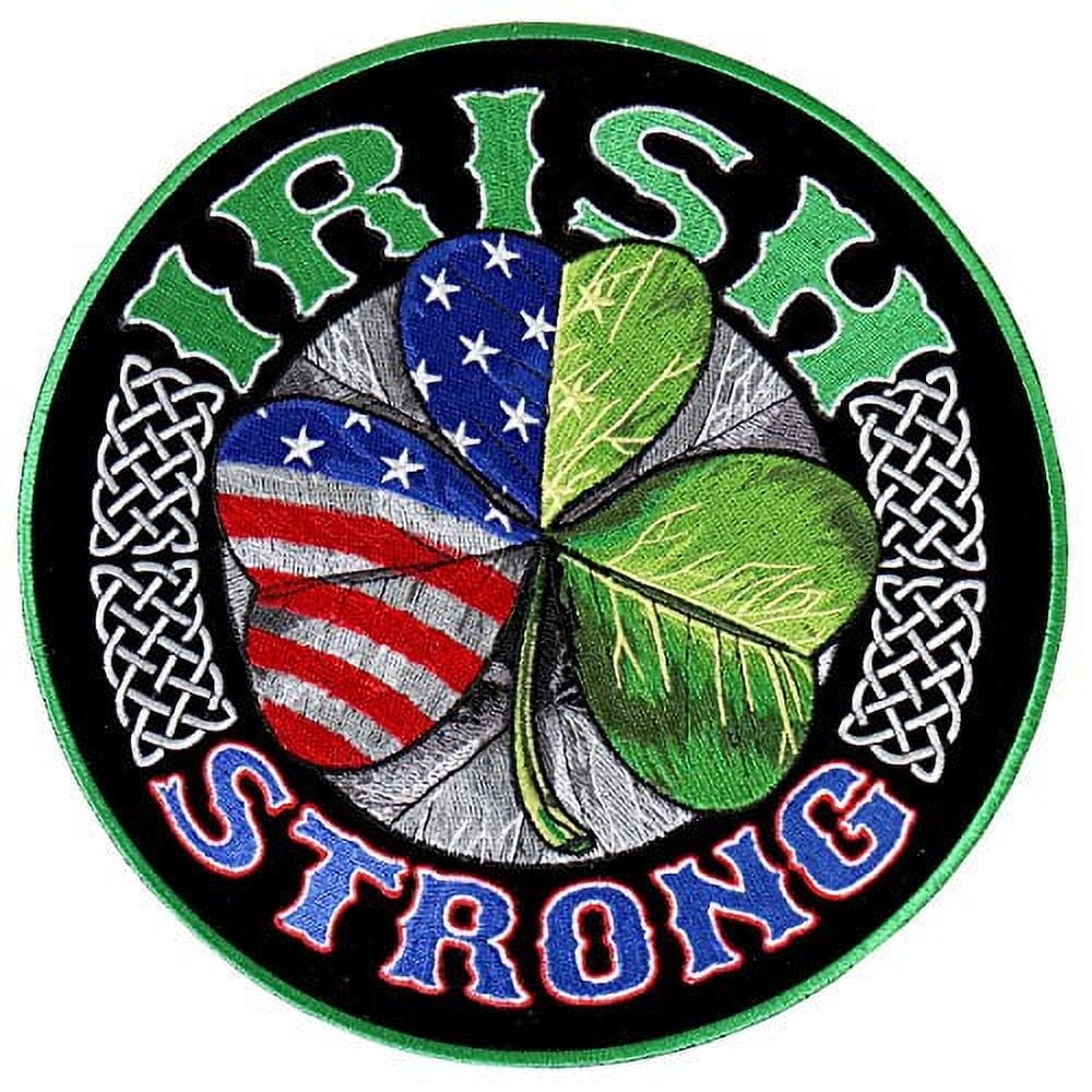 Irish Strong, High Thread Embroidered Iron-on/Saw-on Rayon Patch - 4" x ...