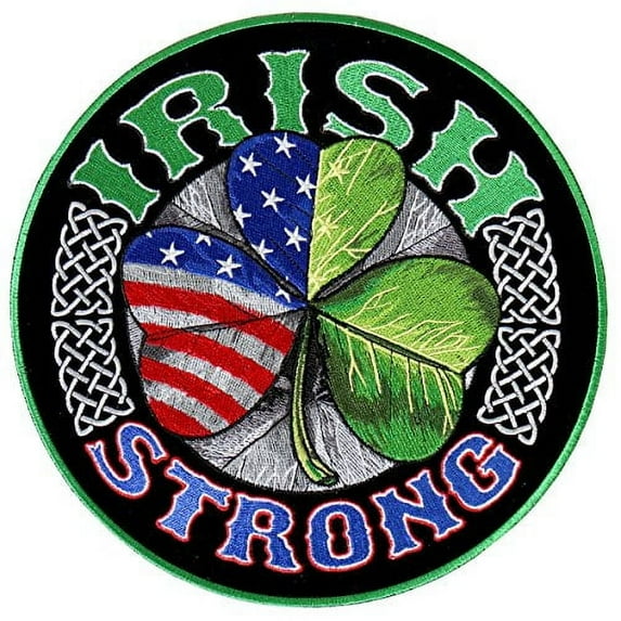 Irish Strong, High Thread Embroidered Iron-on/Saw-on Rayon Patch - 4" x ...