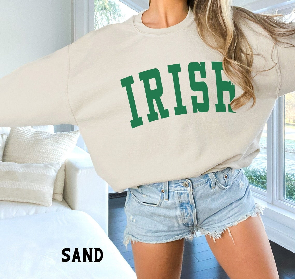 Irish Sweatshirt, St Patricks Irish Sweatshirt, Lucky Green Oversized ...