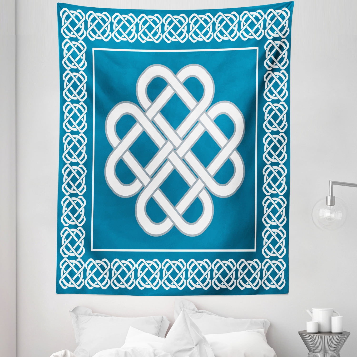 Irish Tapestry, Celtic Love Knot Fortune Symbol Framework Border Design ...
