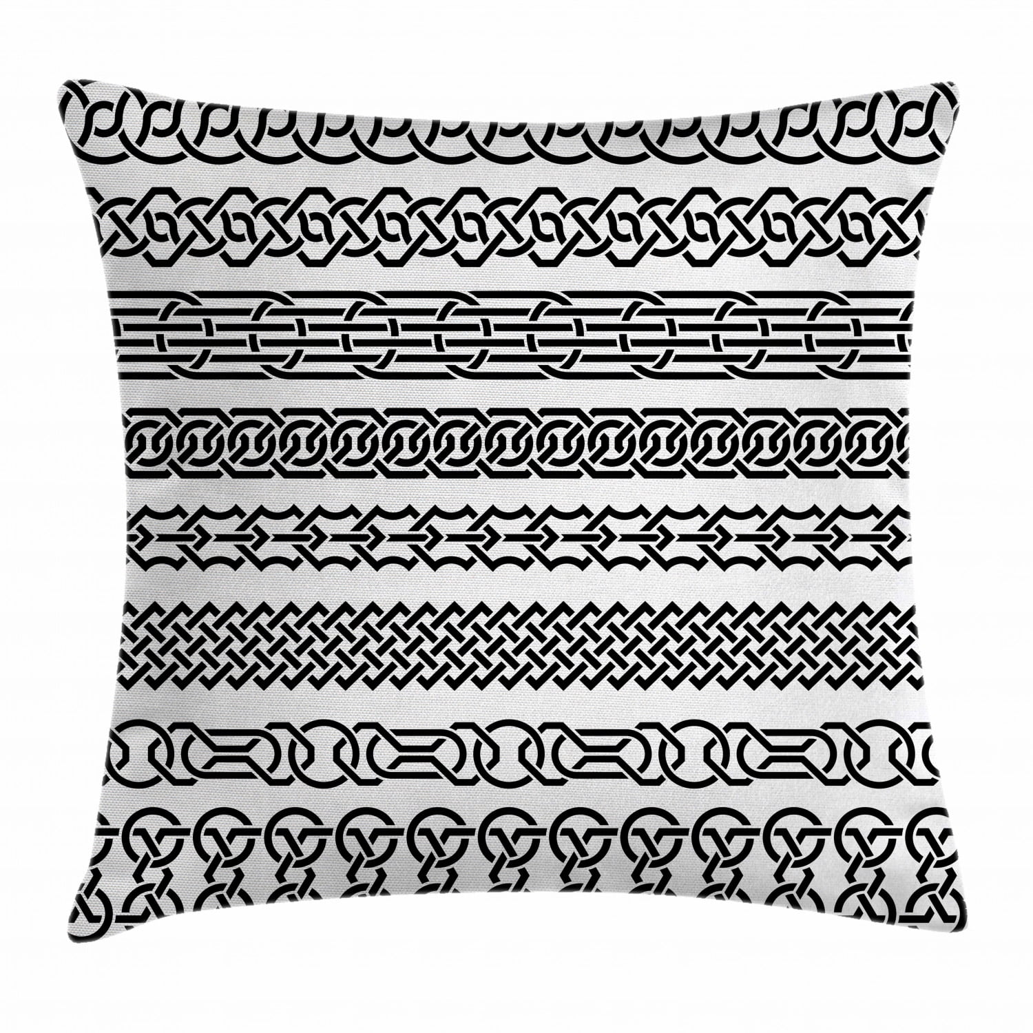 Irish Throw Pillow Cushion Cover, Vintage Borders in the Form of Celtic ...