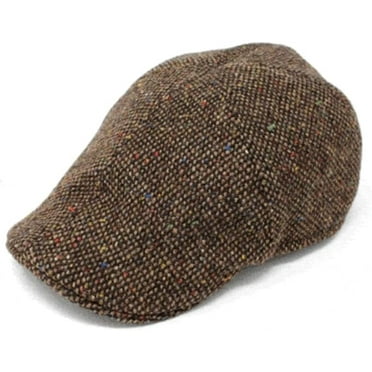 Hanna Hats Men's Donegal Tweed 100% Wool Vinatge Irish Driving Flat Cap Handcrafted in Ireland ...