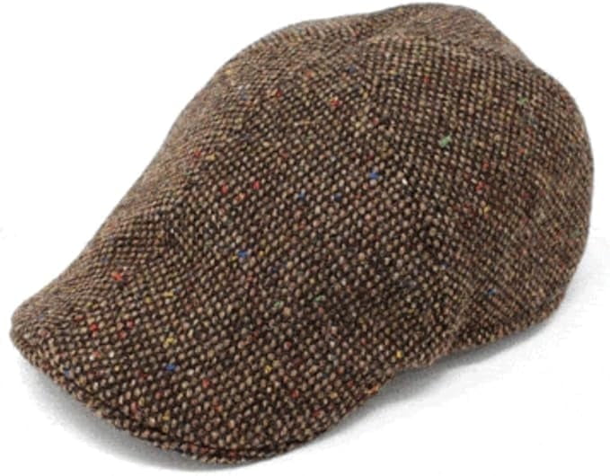 Irish Tweed Brown Fleck Scally Cap, 100% Tweed, Slim Fit, 6 Panels, X ...