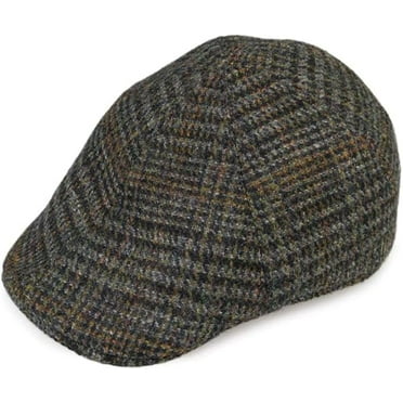 Hanna Hats Men's Donegal Tweed 100% Wool Vinatge Irish Driving Flat Cap Handcrafted in Ireland ...