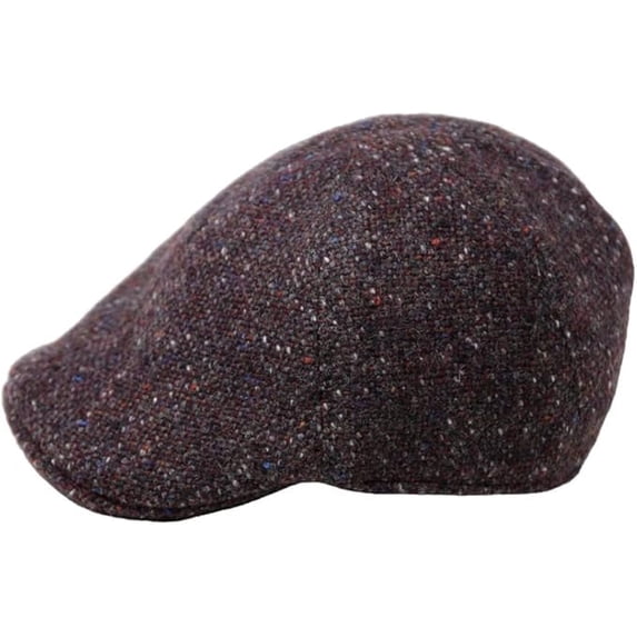 Irish Tweed Maroon Fleck Scally Cap, 100% Tweed, Slim Fit, 6 Panels ...