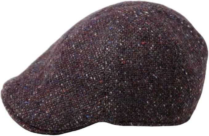 Irish Tweed Maroon Fleck Scally Cap, 100% Tweed, Slim Fit, 6 Panels, X ...