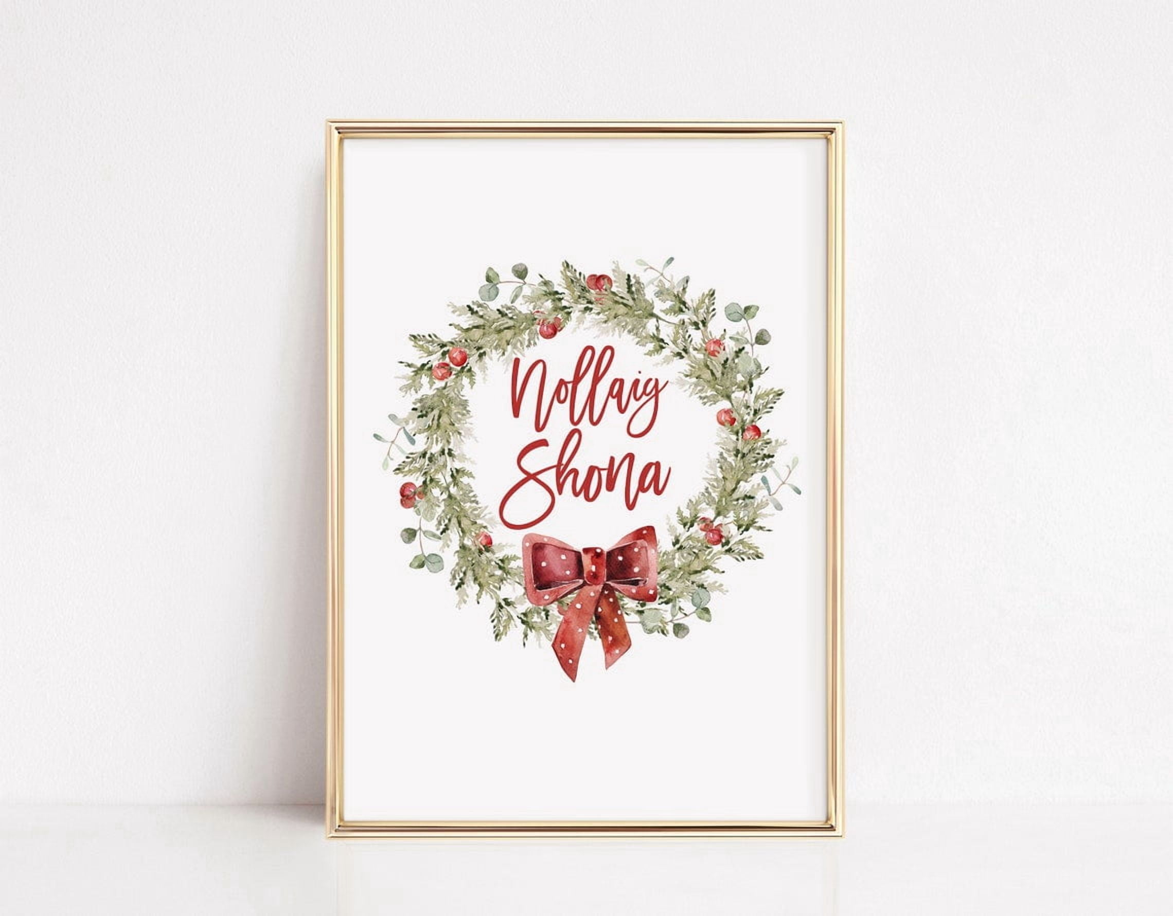 Irish Winter Posters Winter Wreath Nollaig Shona Winter Blessing Wall ...